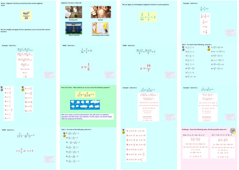 Simplifying & Solving Algebraic Fractions - 2 Maths GCSE PowerPoint ...