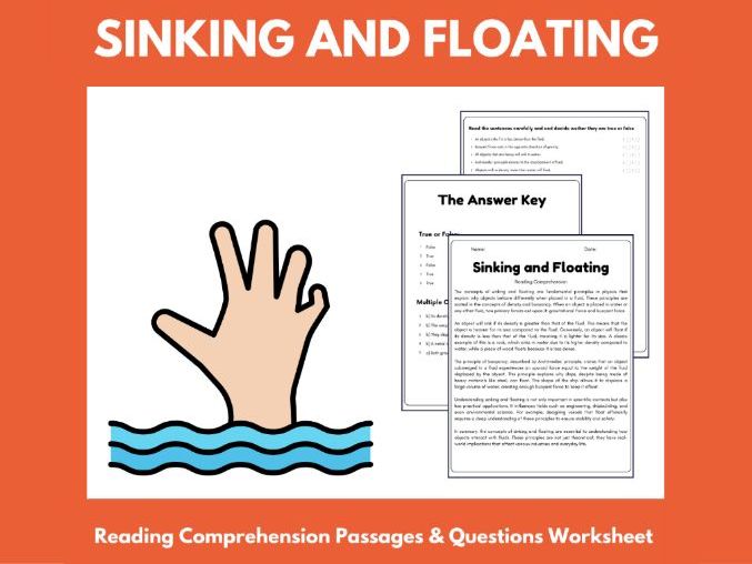 Sinking and Floating: Reading Comprehension Passages & Questions ...