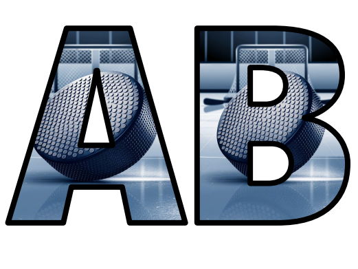 Hockey Ice Puck SPorts Physical Education Lettering Set Display Title ...