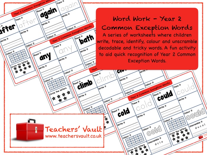 Word Work Year 2 Common Exception Words Teaching Resources Word Work Year 2 Common Exception Words Teaching Resources