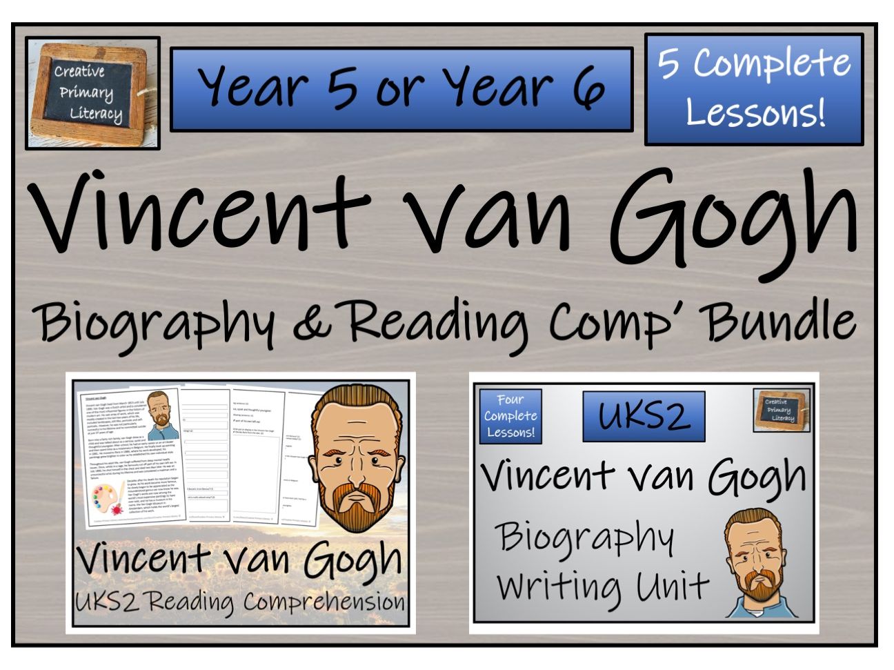 UKS2 Vincent van Gogh Reading Comprehension & Biography Bundle ...