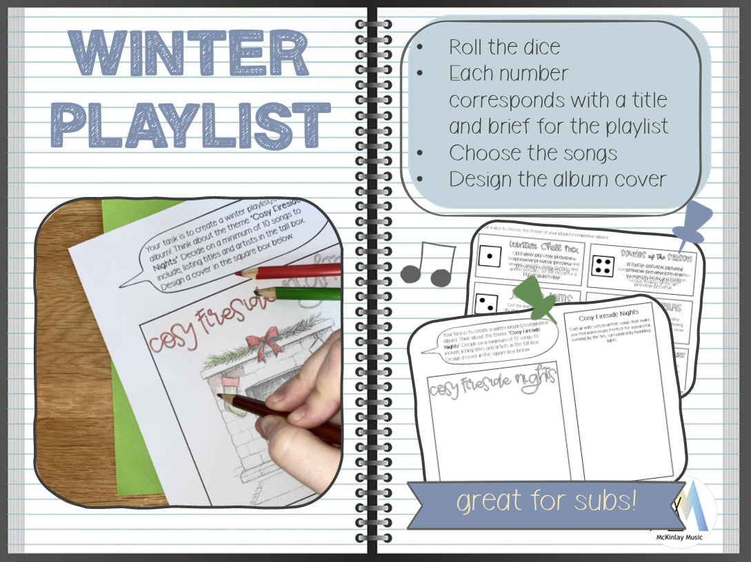Christmas Playlist & Album Cover Project - printable worksheet for ...