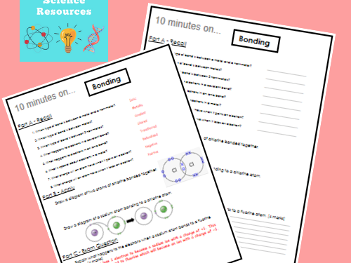 GCSE Recall Worksheet - Chemical Bonding | Teaching Resources