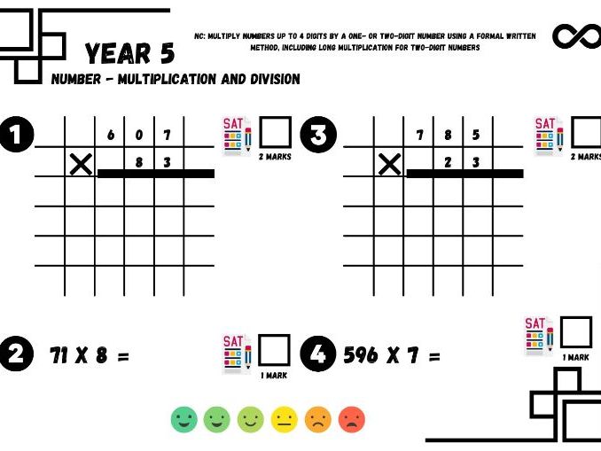 Multiplication Differentiated Worksheets And Answers Using Long 