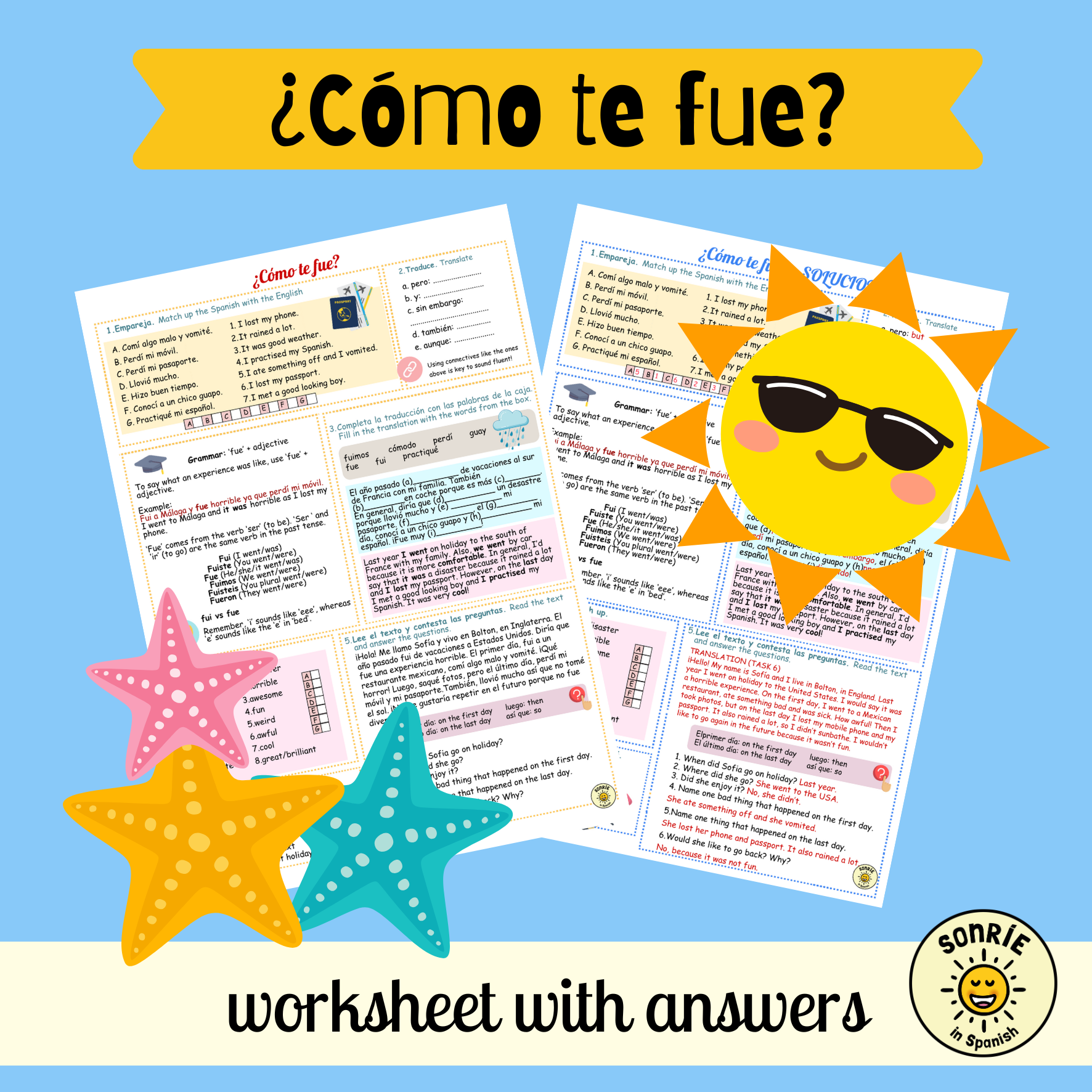 ¿Cómo te fue? Las vacaciones Past holidays Opinions Answers included ...
