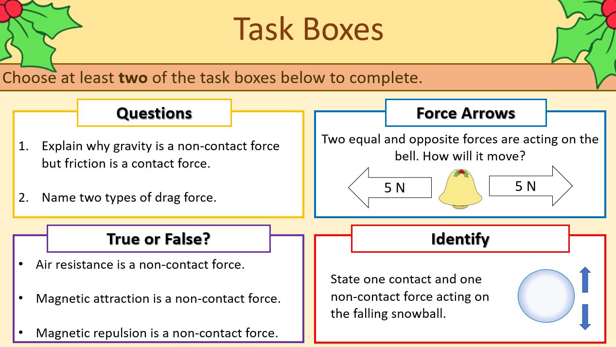 Christmas Physics Revision ~ KS3 ~ Forces | Teaching Resources