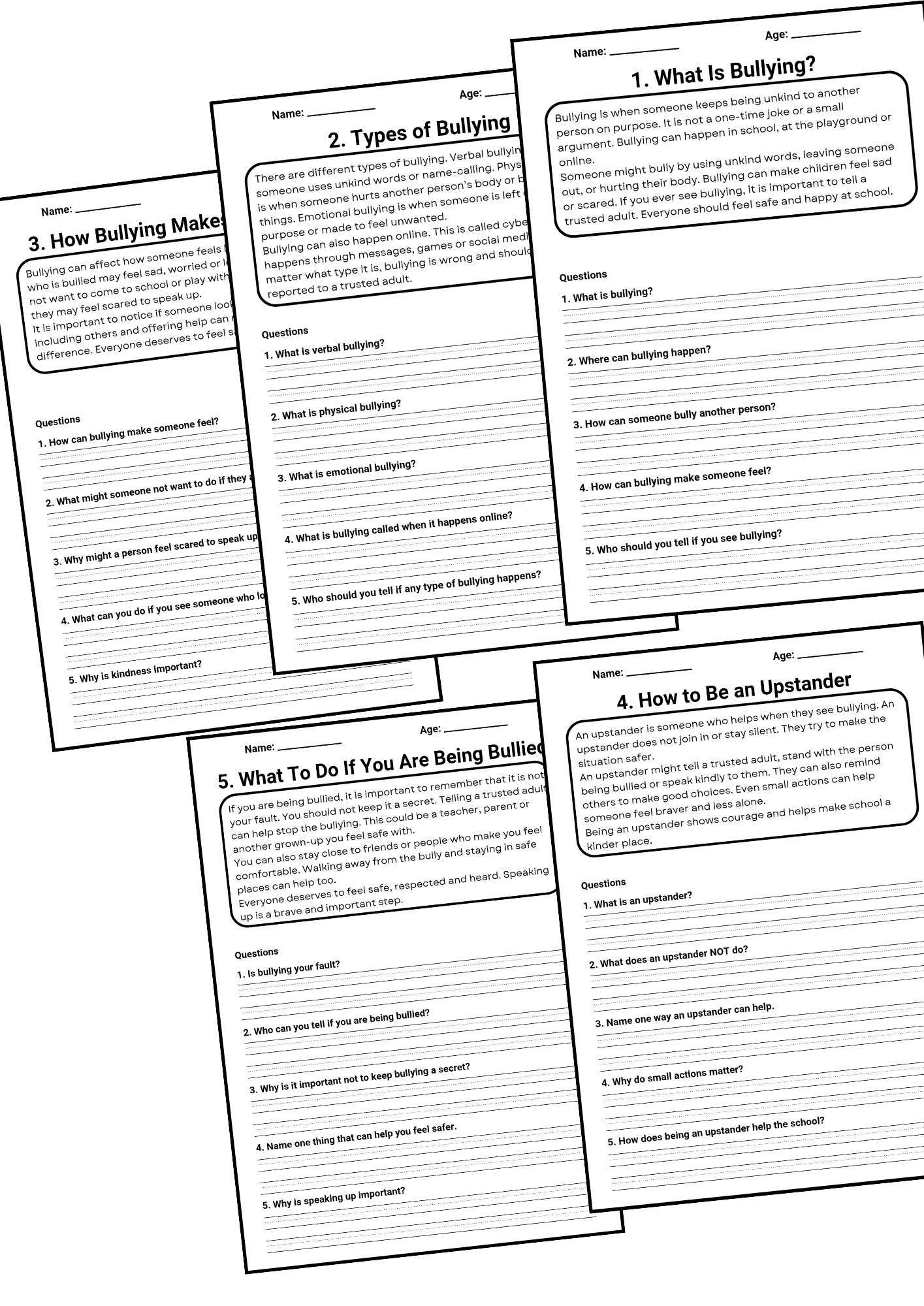 Anti-Bullying Week KS1–KS2 Reading Comprehension worksheets (5) | what ...