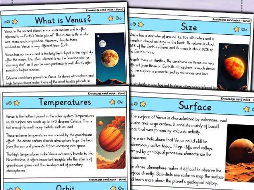 Venus - Flashcards | Astronomy | The Hot Planet | Surface & Atmosphere ...
