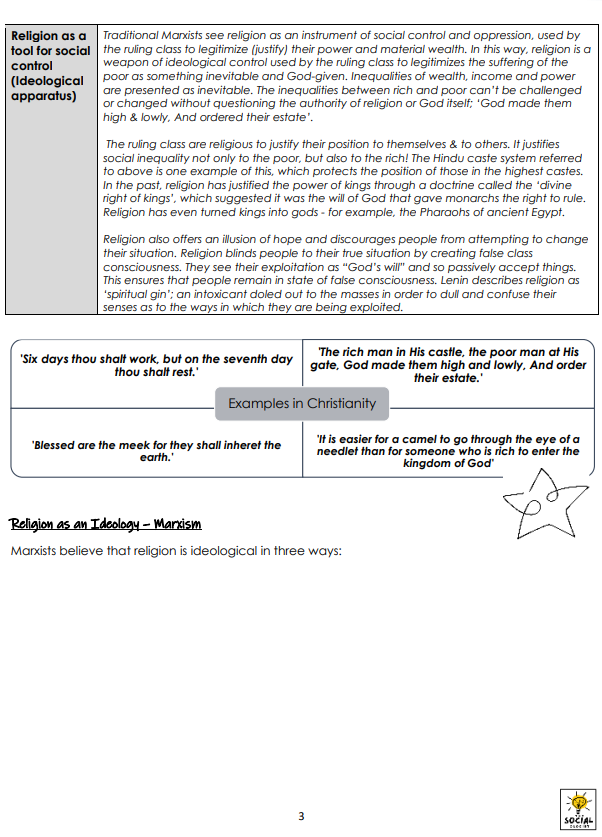 AQA A level Sociology - Beliefs in Society - Marxism & Religion ...