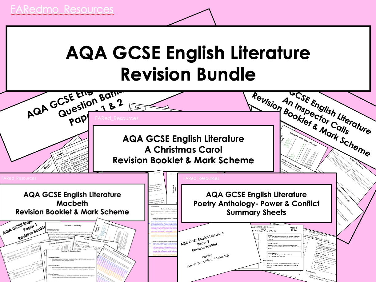 AQA GCSE English Literature Revision Bundle | Teaching Resources