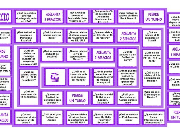 Holidays and Festivals Around the World Spanish 4 Worksheet-2 Game-1 ...