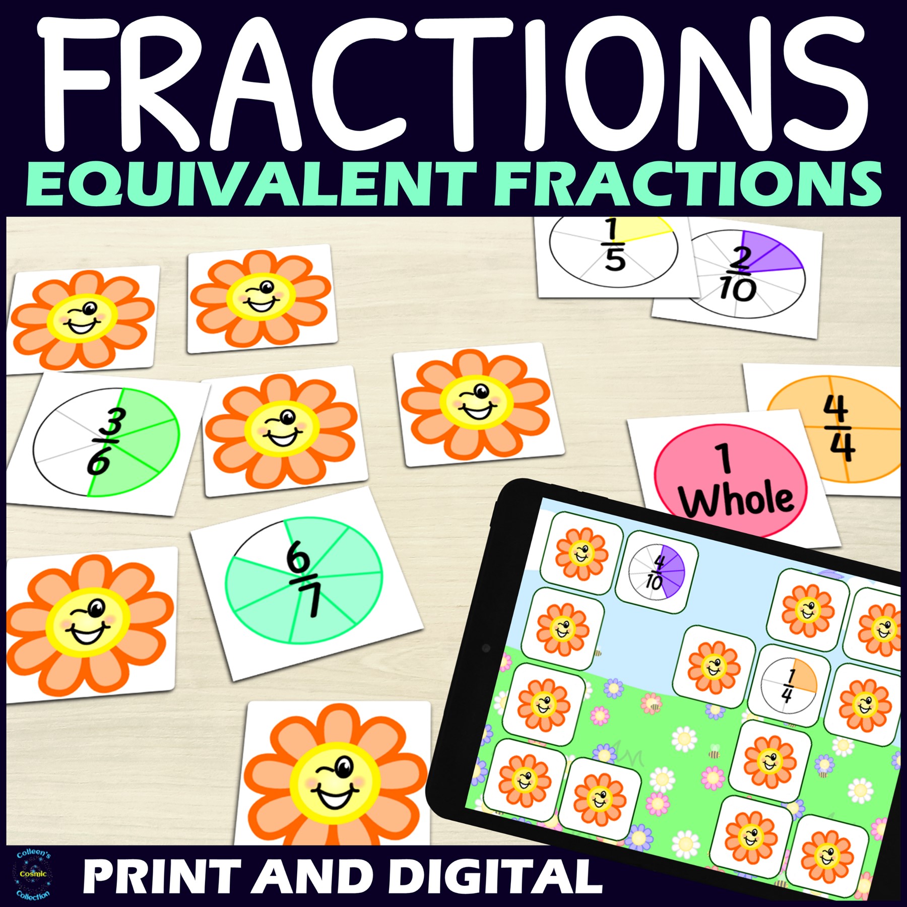 Spring Equivalent Fractions Digital Activity | Teaching Resources
