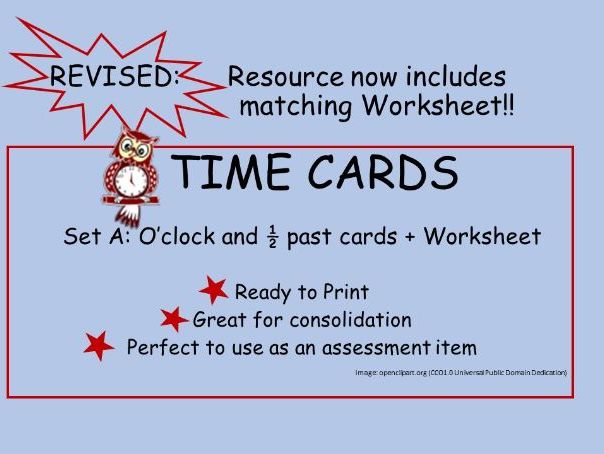Time Cards: Matching digital and written form+Worksheet by KnowntoWork ...