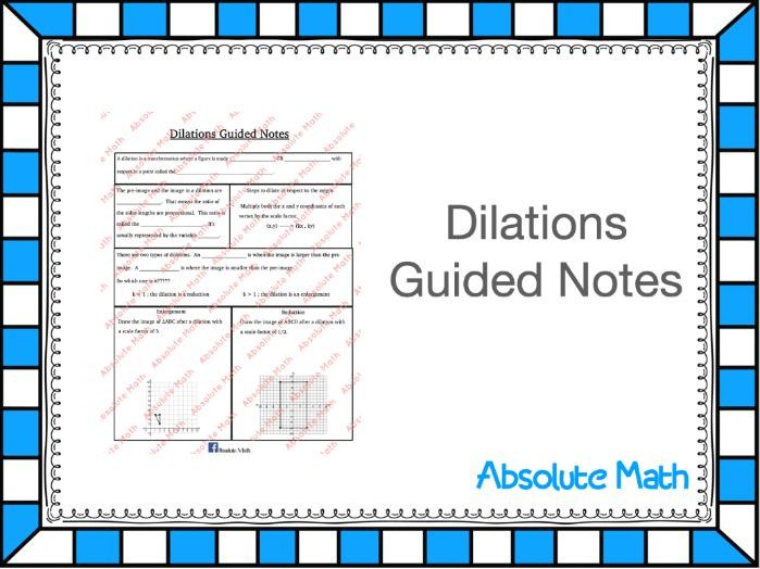 Dilations Guided Notes | Teaching Resources