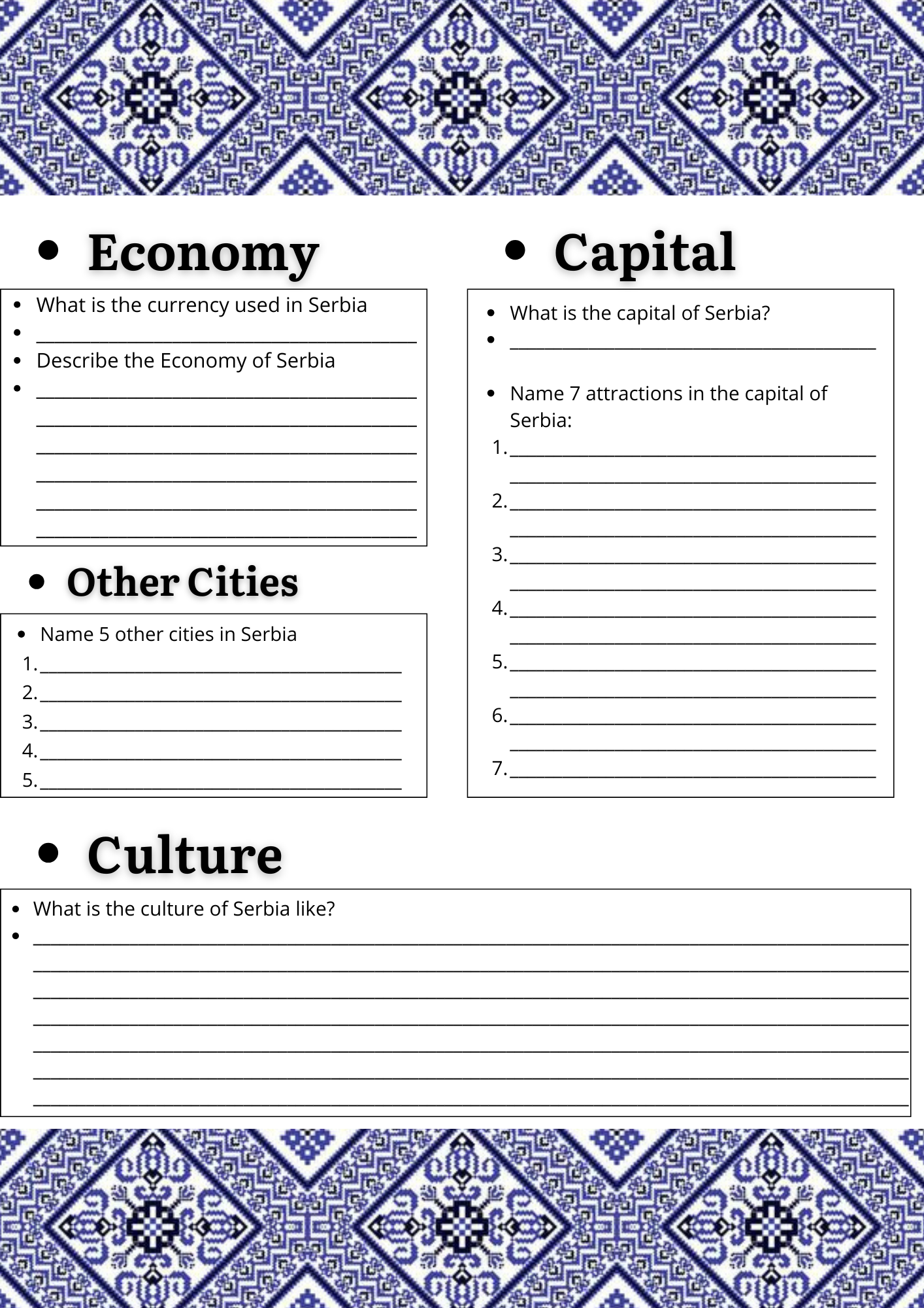 Country Study Research Project - Serbia - Social Studies - Europe ...