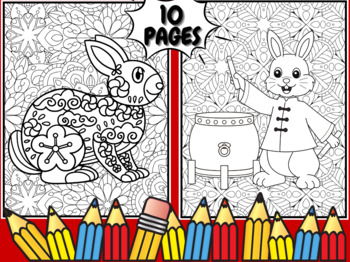 Rabbit Coloring Pages – Chinese Lunar New Year Printables | 10 Festive ...