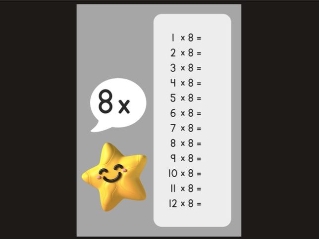 Times Table Practise Sheet X8 Back To School Assessment Maths 