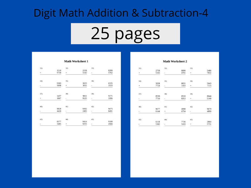 4-Digit Math Addition & Subtraction | Teaching Resources