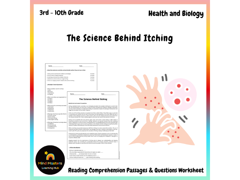 The Science Behind Itching Reading Comprehension Passages & Questions ...