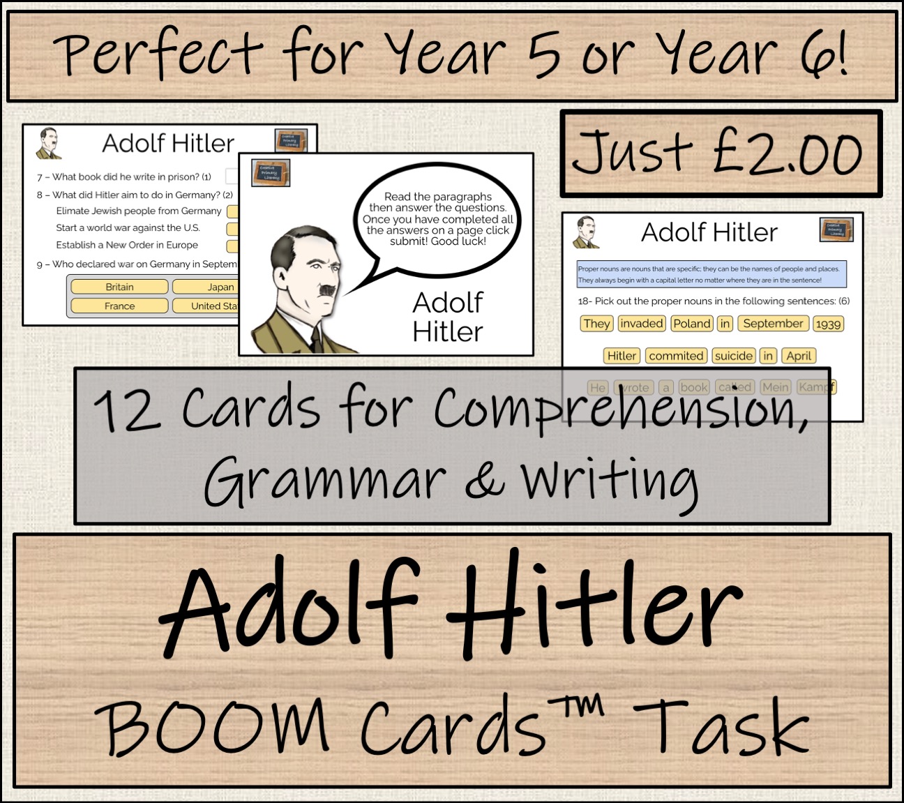 Adolf Hitler - UKS2 BOOM Cards™ Comprehension Activity Bundle ...