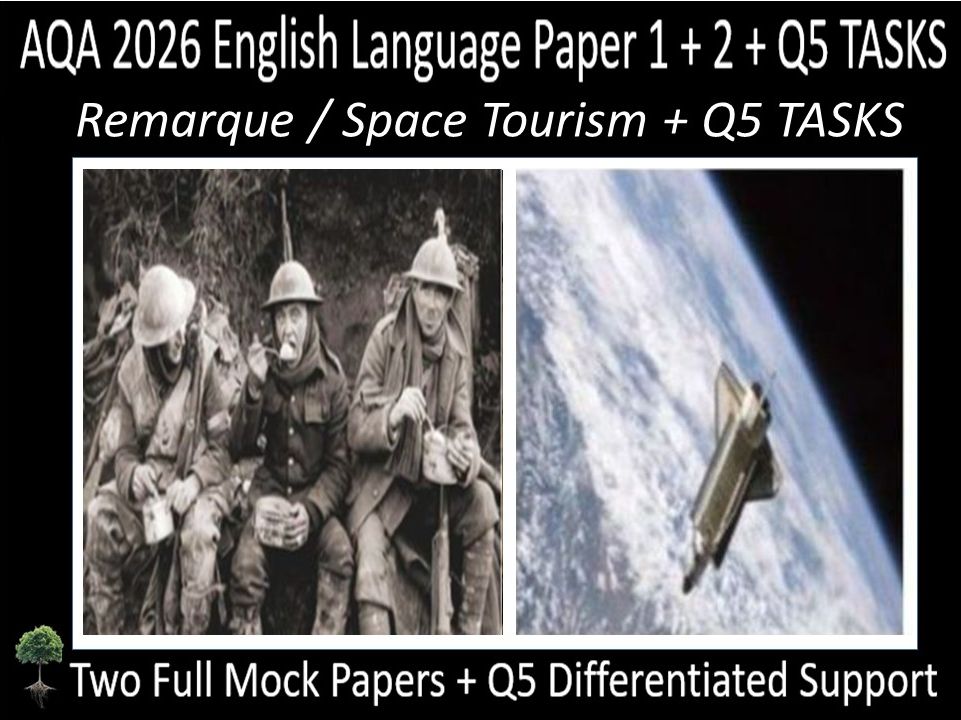 Two AQA 2026 English Language Paper 1 + 2 Mock | Q5 DIFFERENTIATED ...