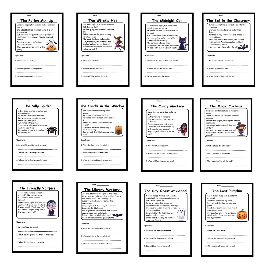 KS1–KS2 Halloween Reading Comprehension | (Last minute prep) Halloween ...