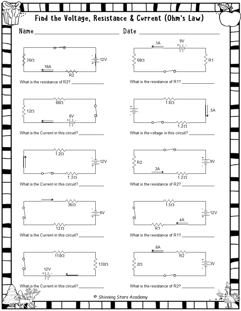Ohm’s Law – 2 Resistors (Series) (Find Voltage (V) and Current (I ...