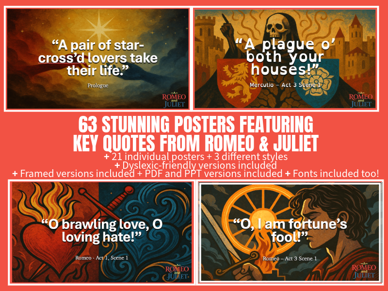 20 stunning Romeo and Juliet quotation posters | Teaching Resources