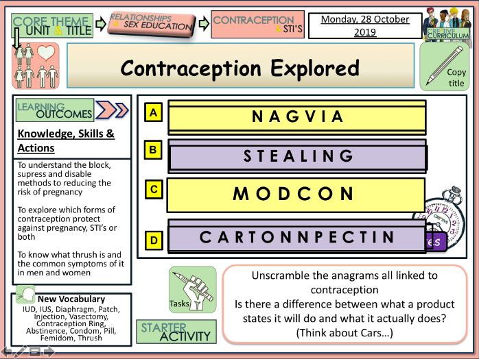 Contraception and STI's PSHE Unit | Teaching Resources