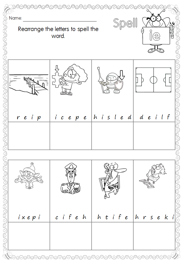 Long E ie grapheme Phonics word work lessons, worksheets and activities ...