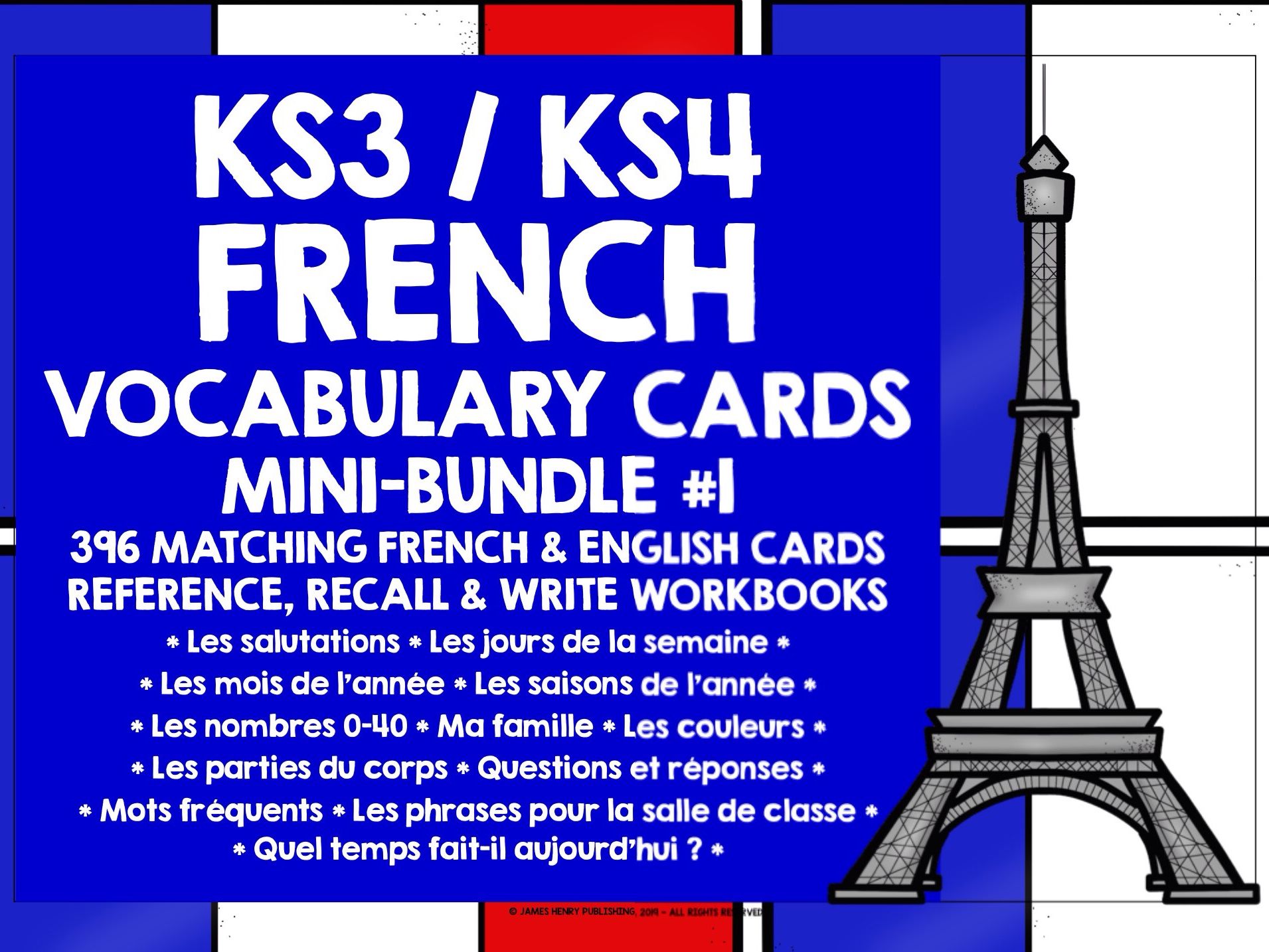 FRENCH VOCABULARY CARDS BUNDLE 1 | Teaching Resources FRENCH VOCABULARY CARDS BUNDLE 1 | Teaching Resources