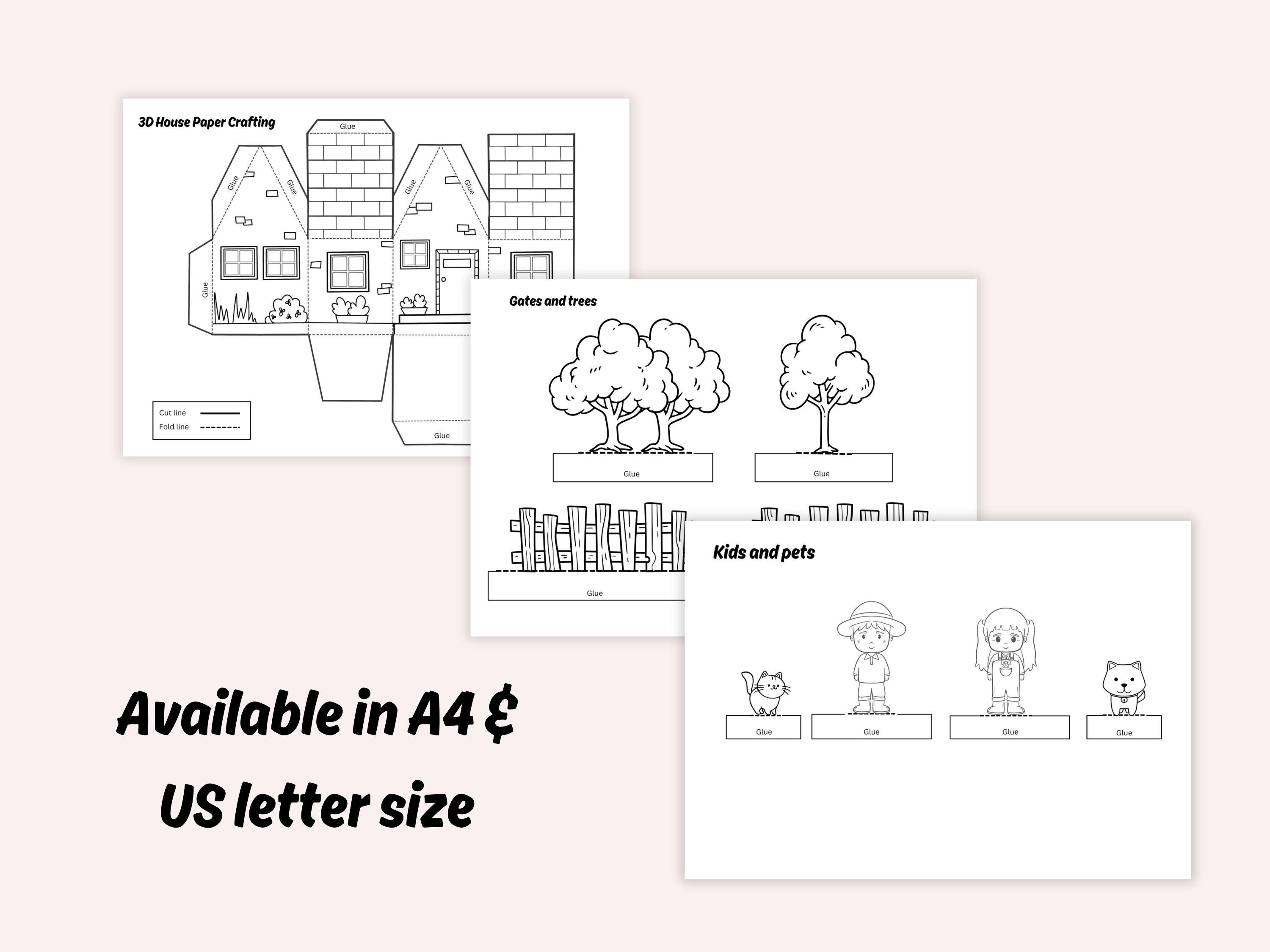 3D Craft DIY House paper template for kids | Teaching Resources