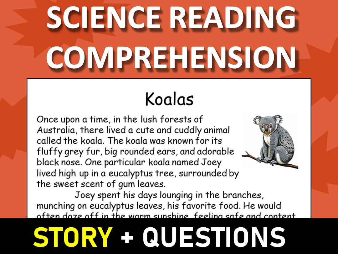 Koalas Reading Science Story Comprehension Questions Worksheet ...