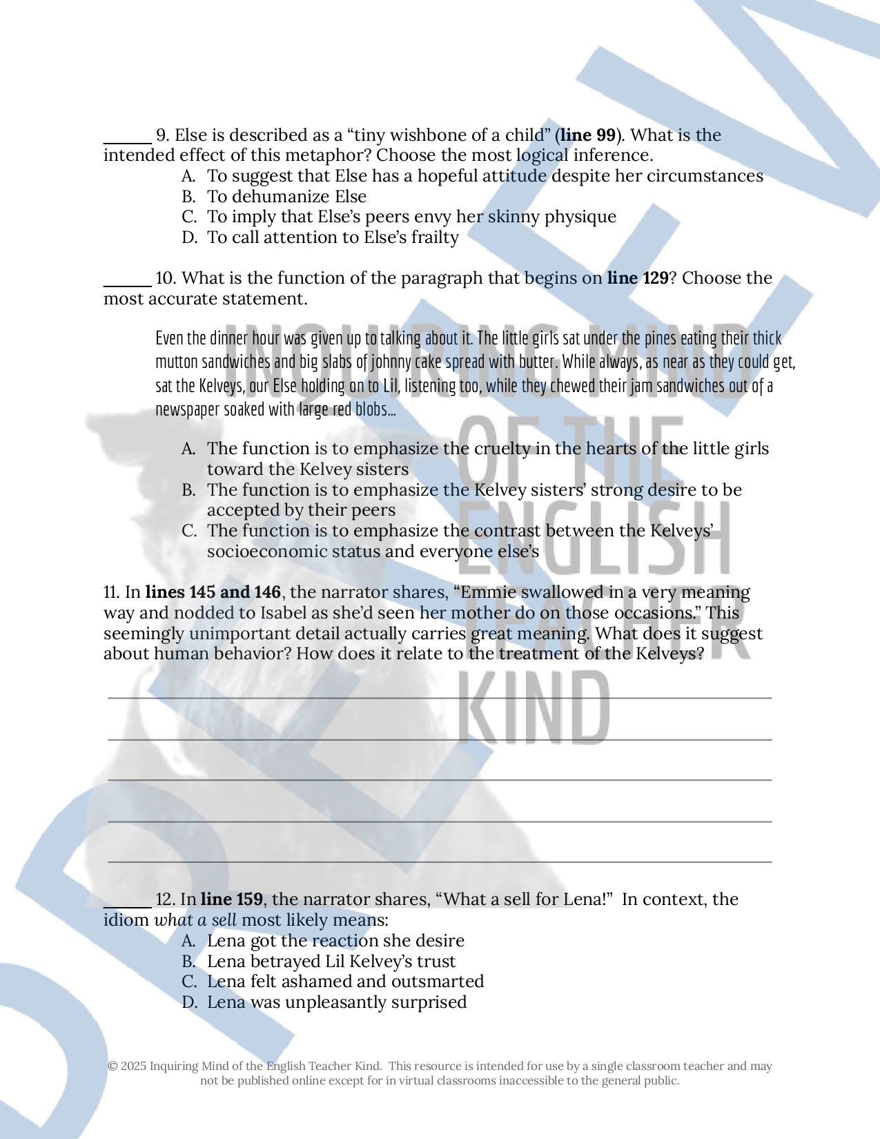 "The Doll's House" by Katherine Mansfield Close Reading Inference ...