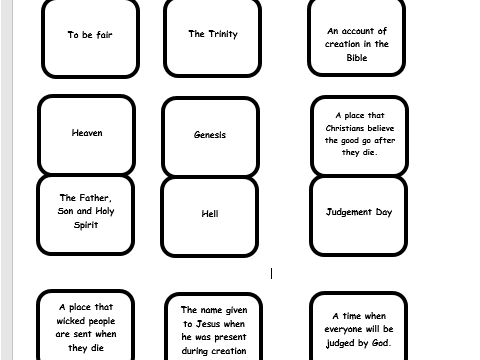 Key Word Dominos Christianity GCSE R.E AQA Spec A | Teaching Resources