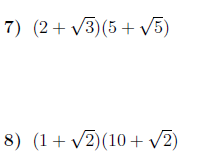 Multiplying out brackets including surds worksheet no 2 (with solutions ...