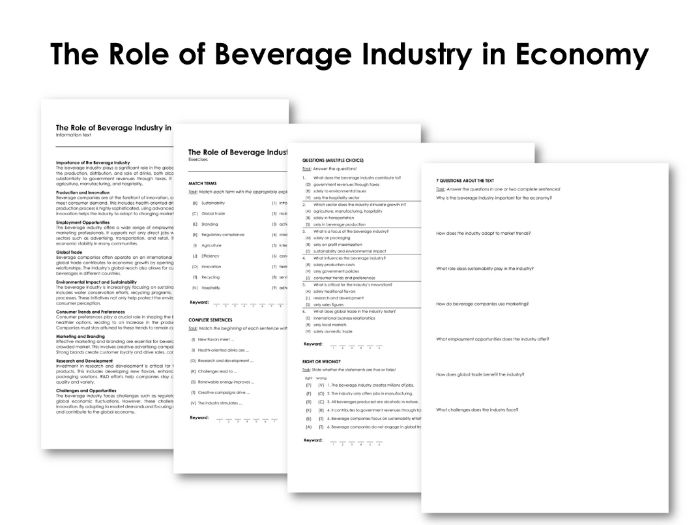 The Role of Beverage Industry in Economy | Teaching Resources