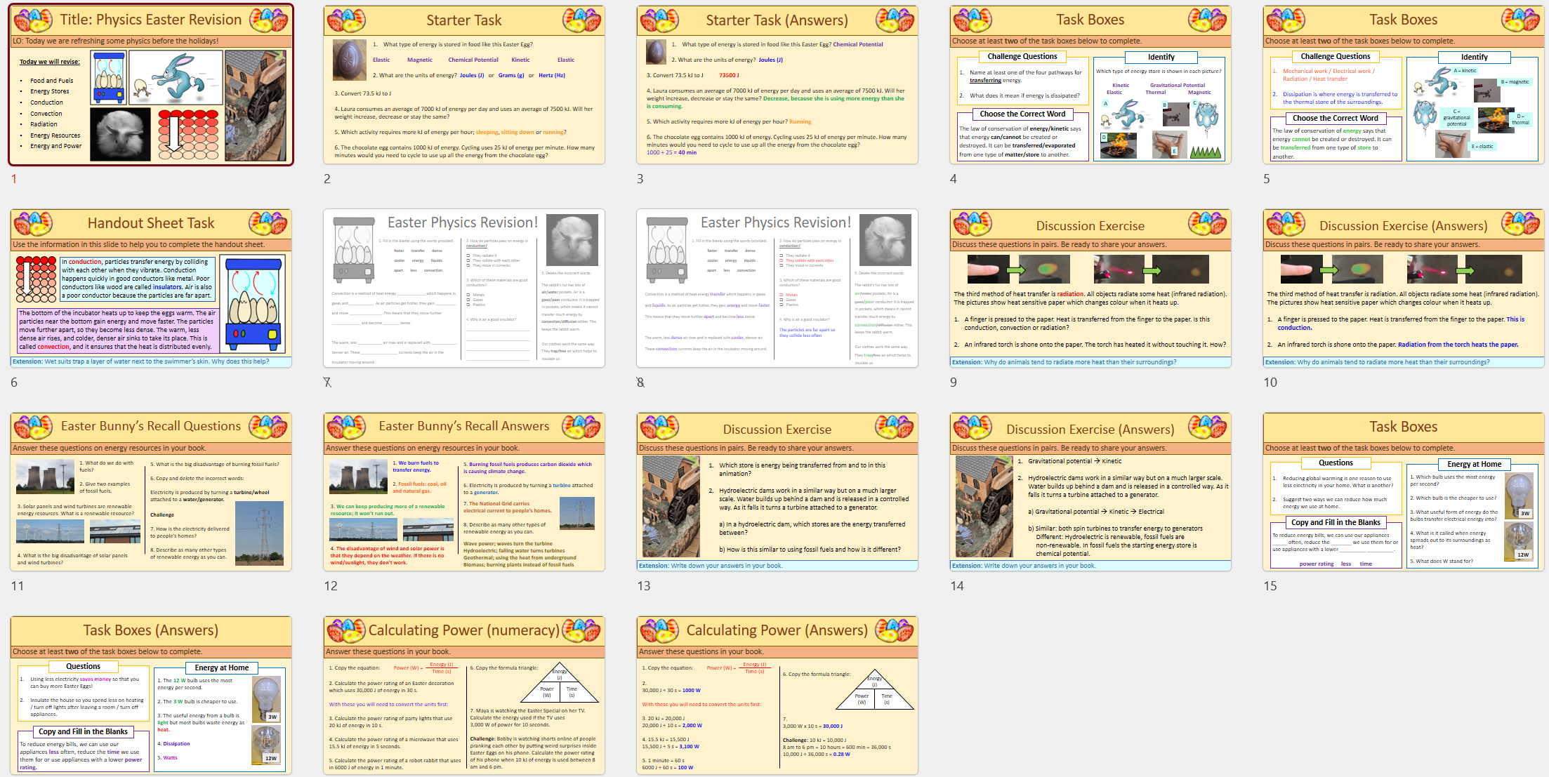 Easter Physics Revision ~ KS3 ~ Year 8 | Teaching Resources