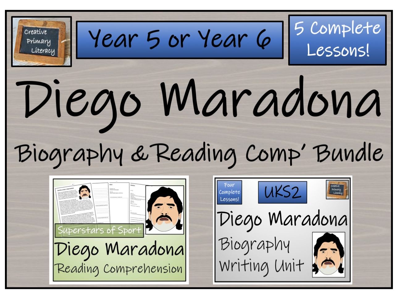 UKS2 Literacy - Diego Maradona Reading Comprehension & Biography Bundle ...