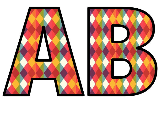 Art Abstract Colors Lettering Set Display Title Letters Numbers Signs ...
