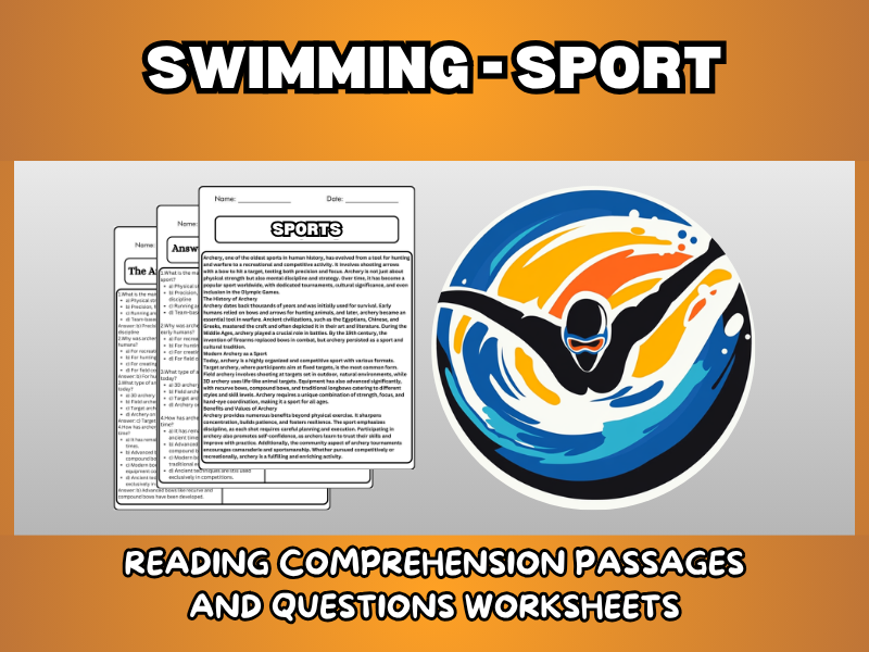 Swimming - Sport Reading Comprehension Passages and Questions ...