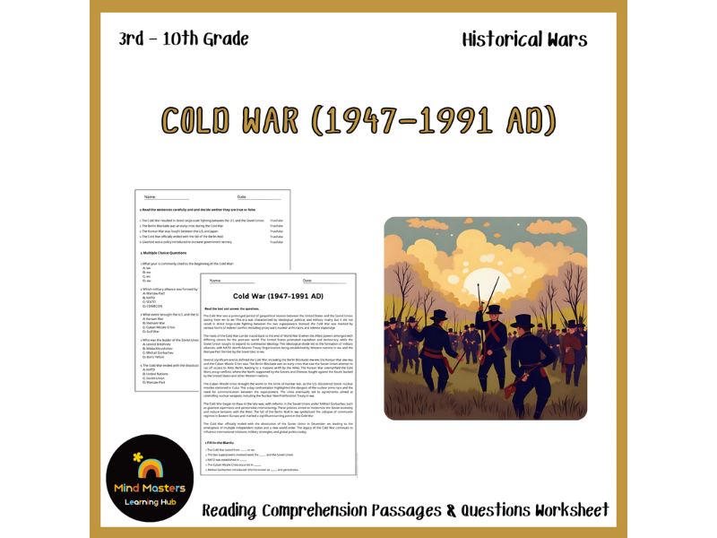Cold War (1947–1991 AD) Reading Comprehension Passages & Questions ...