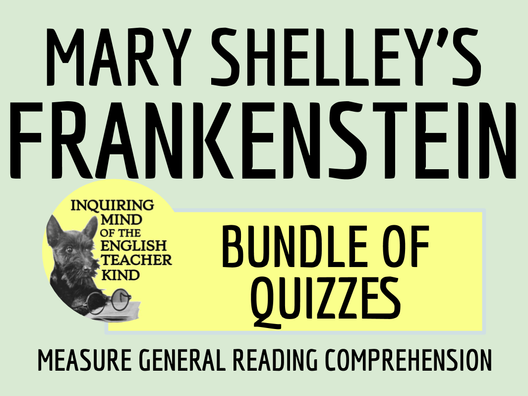 Frankenstein by Mary Shelley Quiz Bundle | Teaching Resources