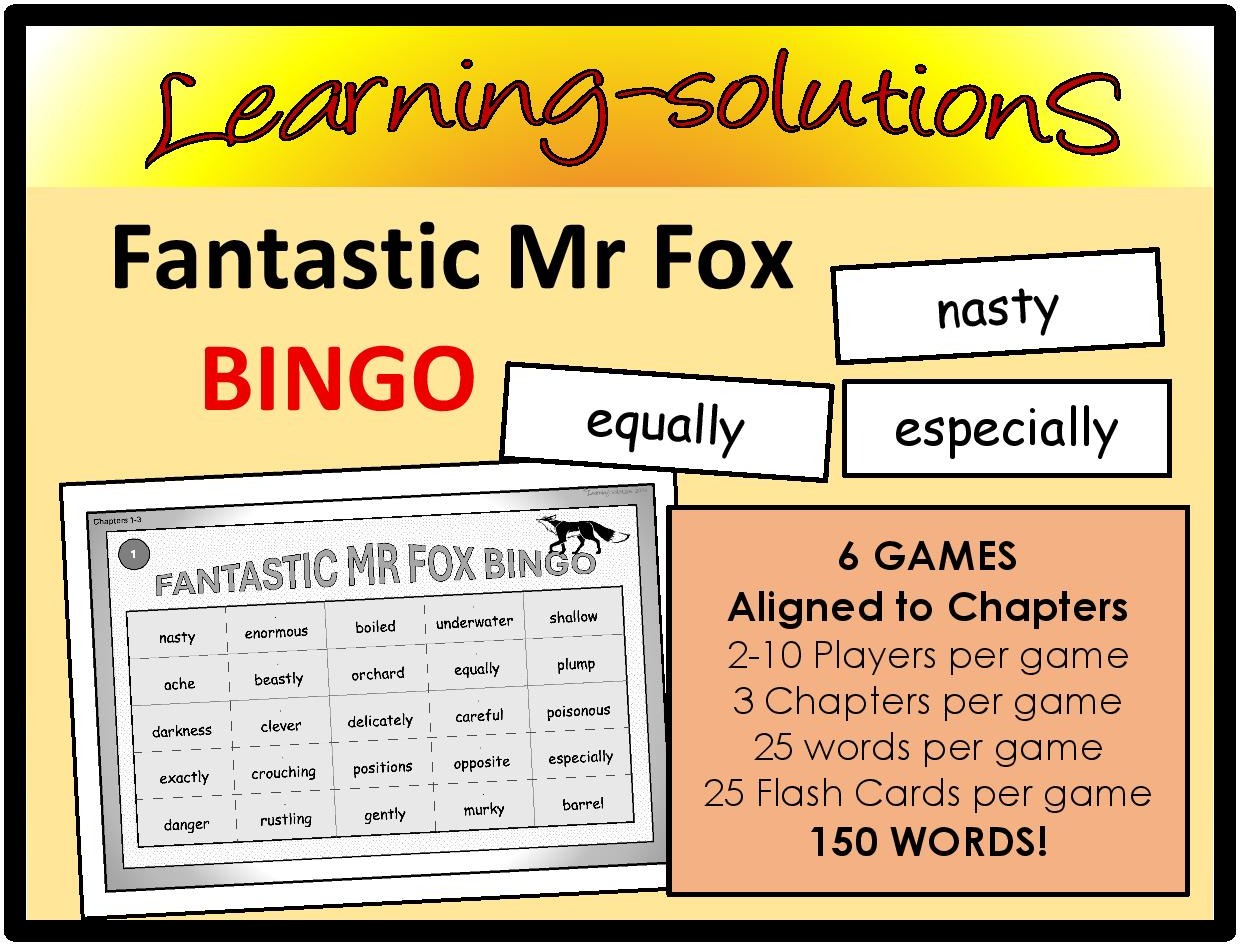 FANTASTIC MR FOX - Bingo Games for Vocabulary Development | Teaching ...