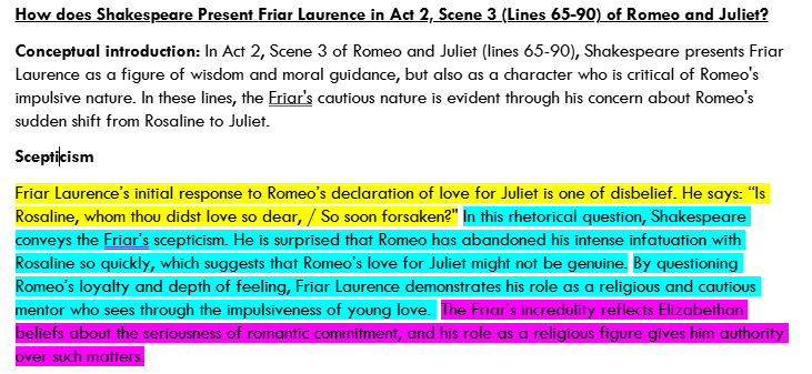 Model high-level essay on Friar Laurence | Teaching Resources