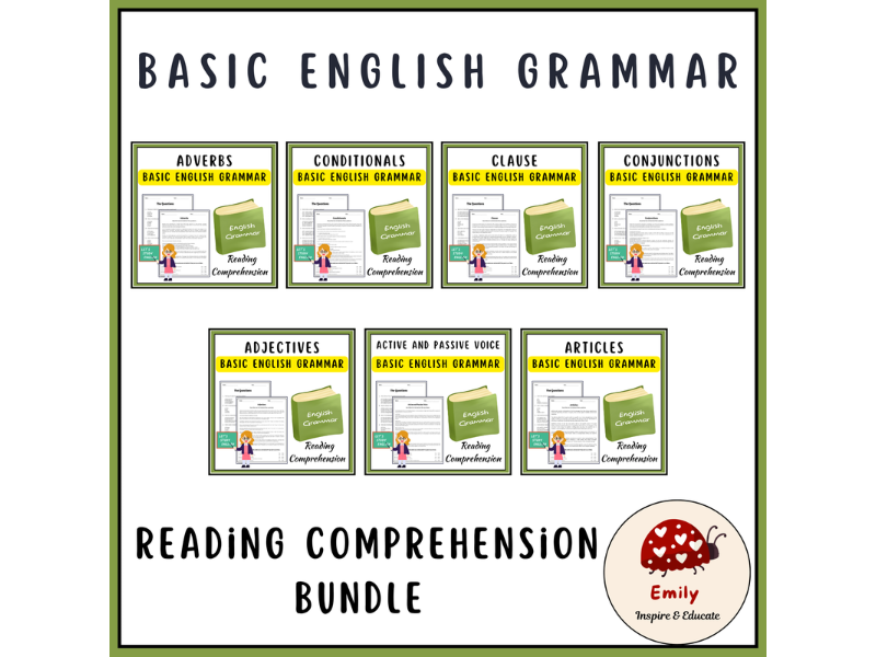 Basic English Grammar Reading Comprehension Passages & Questions ...