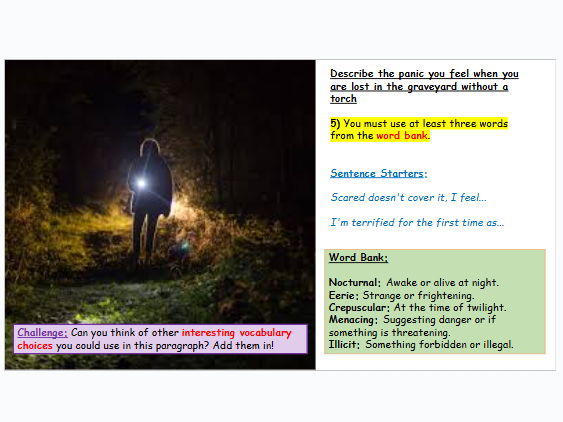 KS3 Guided Creative Writing: Gothic Horror/Halloween | Teaching Resources