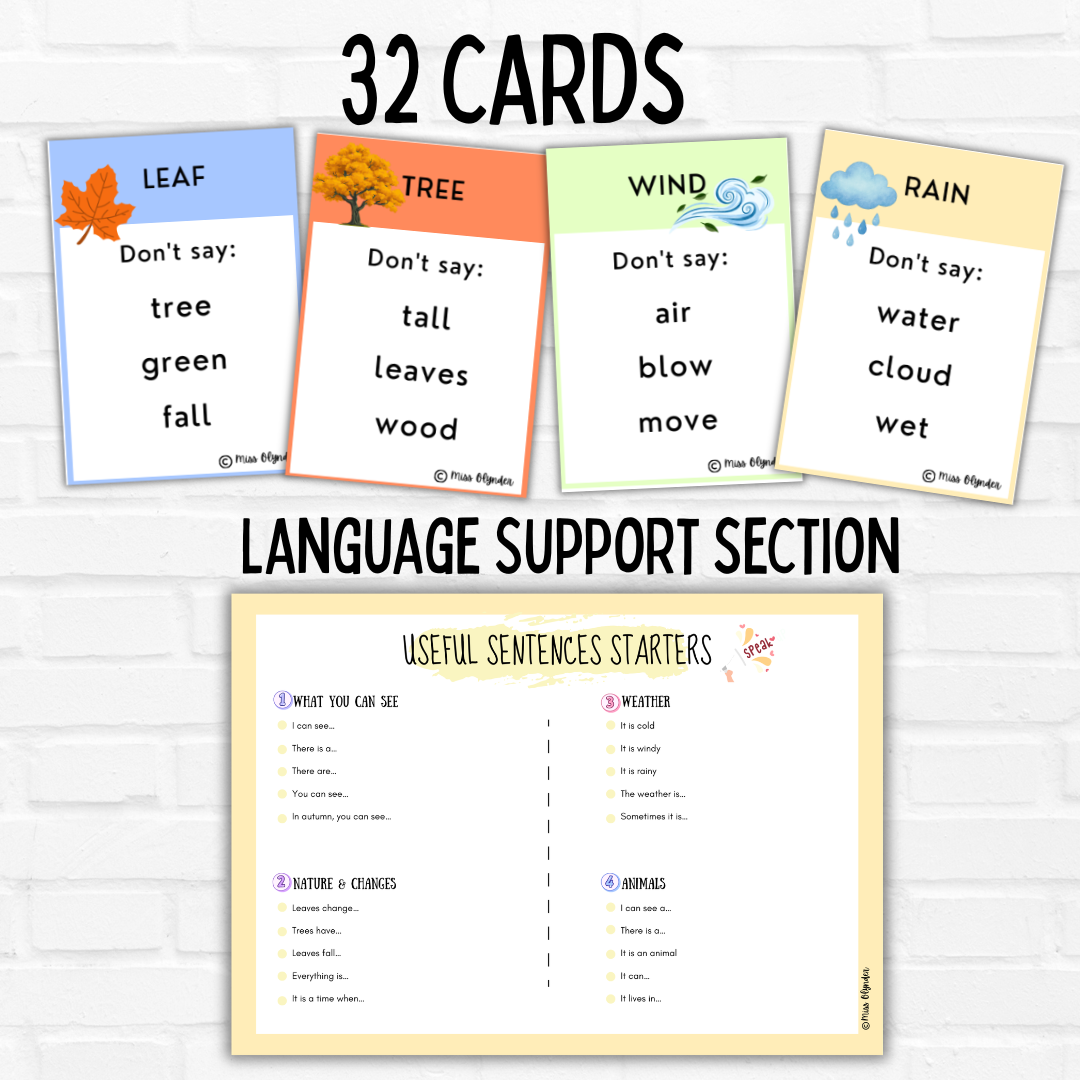 Autumn Taboo Game – ESL Speaking Activity | Fall Vocabulary | No Prep ...