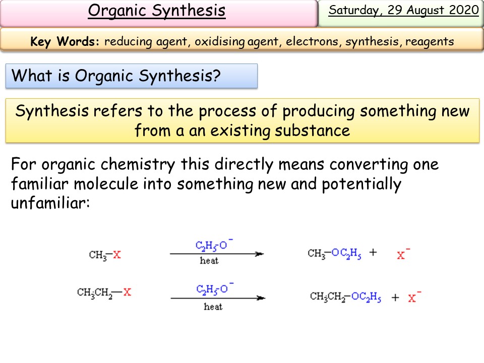 New AQA A2 Organic chemistry- Organic Synthesis | Teaching Resources