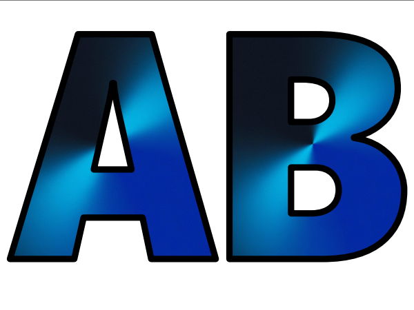 Blue Shiny Gradient Art Color Ocean Lettering Set Display Title Letters ...